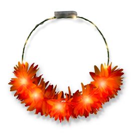 Light Up Head Wreath Flower Crown - Orange